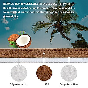 Queen Mattress Topper, Foldable Mattress，Green Pure Natural Coconut Palm Hard Mattress, 1.18/2.36/3.15in Thick 3E Coir Filling - 7 Comfort Zones - Twin - Queen - King - Full Size(Size:71x78.7x2in)