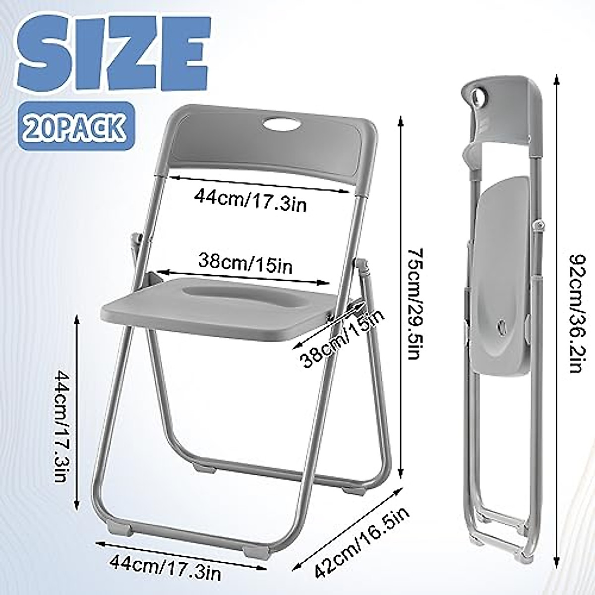 Sintuff 12 Pcs Plastic Folding Chair Steel Folding Dining Chairs Folding Chairs Bulk Fold up Event Chair Portable Commercial Chair with Steel Frame 350lb for Office Wedding Indoor (Gray)