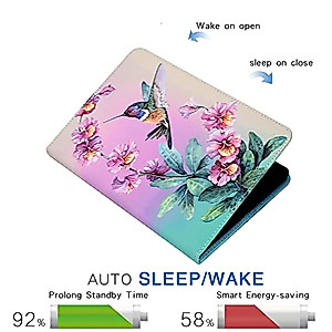 KEROM Case for Galaxy Tab A8 10.5 inch 2022 (Model: SM-X200/X205/X207), PU Leather Folio Stand Protective Cover with Auto Wake/Sleep, Card Slot, Pen Holder for Galaxy Tab A8 10.5 Case - Hummingbird