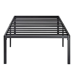 IMUsee Heavy Duty Twin Size Platform Bed Frame with 18 inch Large Under Bed Storage Space, Sturdy Metal Frame/Mattress Foundation/No Box Spring Needed/Easy Assembly/Noise-Free