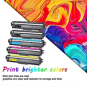 TN221 BK/C/M/Y Toner Cartridge 5 Pack (with chip): Compatible Replacement for Brother TN221BK TB221C TN221M TN221Y for DCP-9015CDW 9020CDN HL-3140CW 3150CDN 3180CDW MFC-9130CW 9140CDN Printer