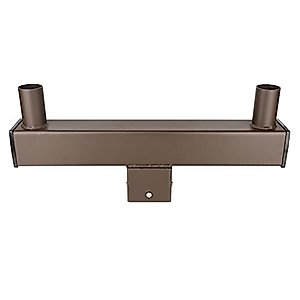 4 Inches Square Base Bullhorn with 2 Tenons,Outdoor Pole Light Fixture Bracket for 2 Slip Fit Parking Lot Shoebox Light,Bullhorn Adapter with 2 Arms (4 Inches Square Base Bullhorn with 2 Tenons)