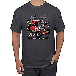 Ford Model T Roadster 1923 Old School Ride Classic Vintage Cars and Trucks Men's Graphic T-Shirt, Charcoal, XX-Large