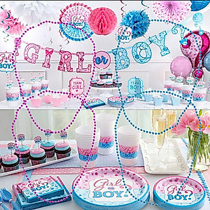 50 Pcs 6mm Baby Gender Reveal Beads for Baby Shower Announcement Party Supplies 33 Inch Baby Blue Hot Pink (6mm 50 pcs)