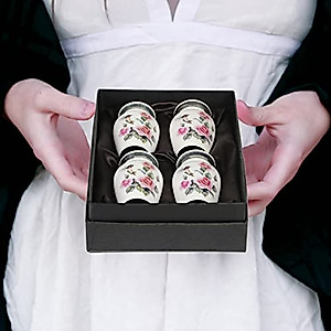 BOLD & DIVINE Small White Keepsake Urns |for Human or Pet Ashes | Mini Urns Set of 4 Hummingbird