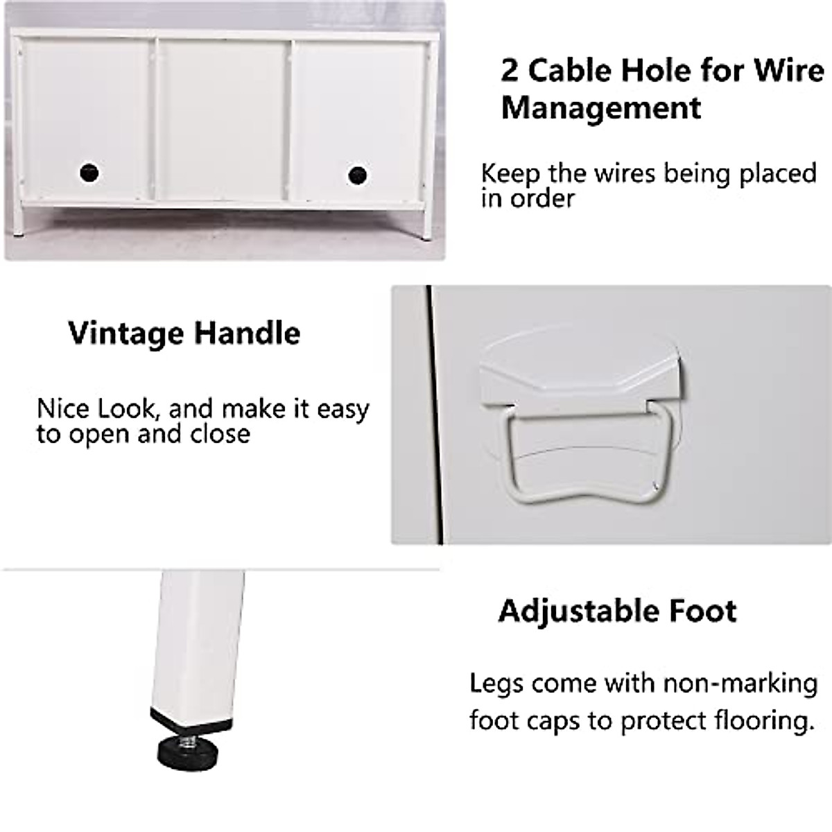 MIOCASA 3 Door Metal Locker TV Cabinet with Shelf Industrial Steel Storage Cabinet TV Stand Entertainment Media Console Table for Living Room,Bedroom, Garage, Office (White)