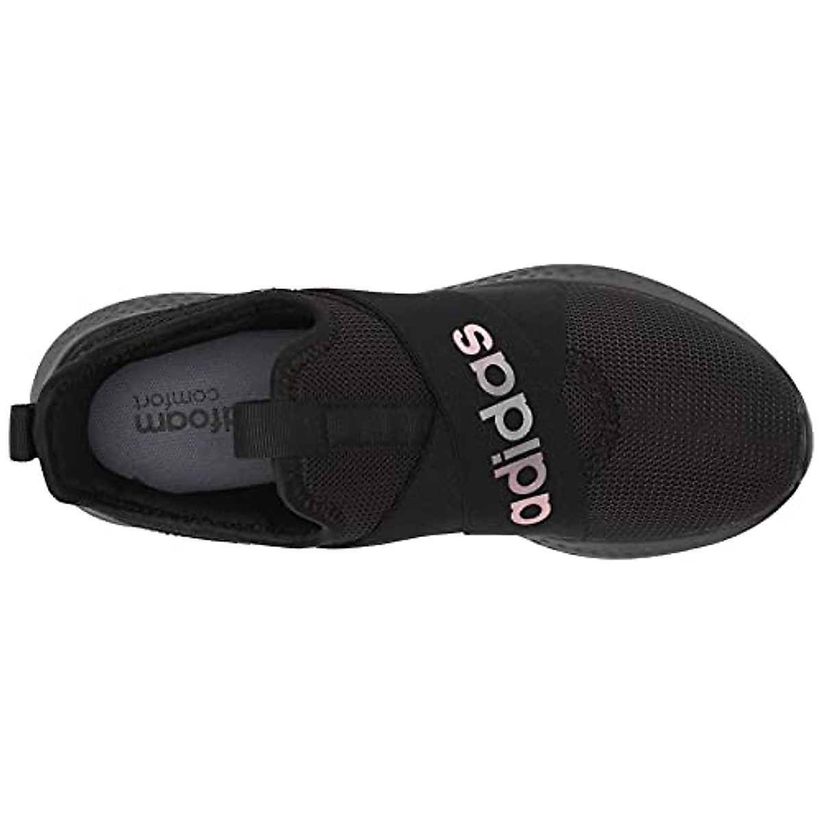 adidas Women's Puremotion Adapt Running Shoe, Black/Black/Iridescent, 10