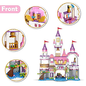 BRICK STORY Dream Girls Princess Castle with Carriage Building Blocks 516 Pieces Pink Castle Toys for Girls 6-12 Years Old Palace Creative STEM Building Toys Gift for Kids Birthday Christmas