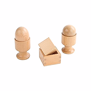 Adena Montessori Inspired 3D Object Fitting Exercise - Wooden Toys for Fine Motor Skills - 6-12 Months Educational Baby Toy Set