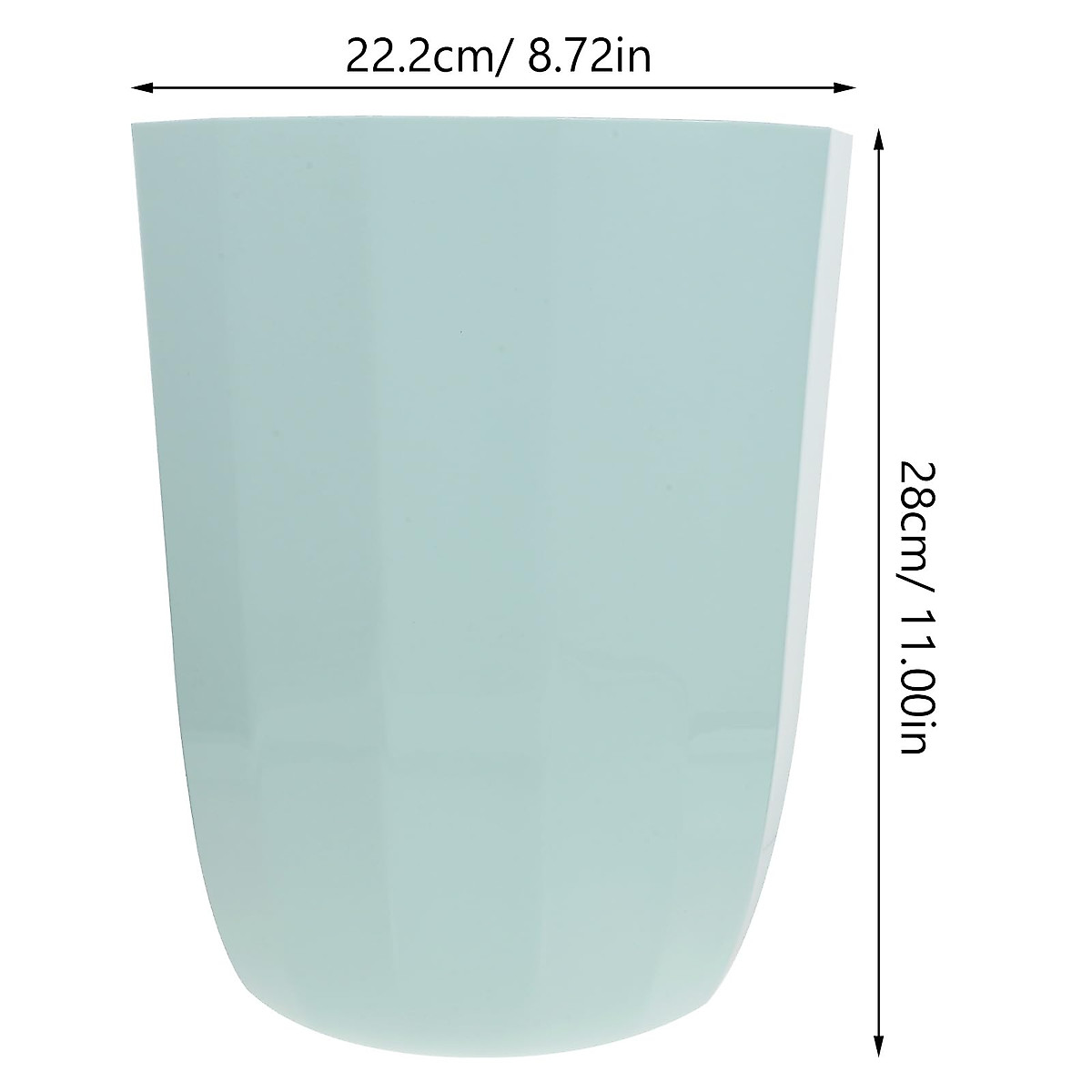 Zerodeko Plastic Trash Can, Open-Top, Green, 12-Inch Diameter, 6-Inch Height, 3.5-Gallon Capacity