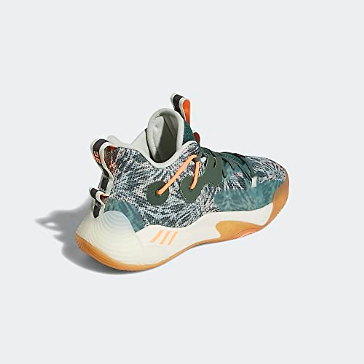 adidas Unisex Harden Stepback 3 Basketball Shoe, Green Oxide/Beam Orange/Off White, 9 US Men