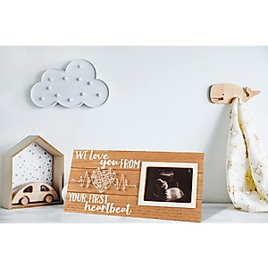 boom moments Sonogram Picture Frame | Keepsake Baby Ultrasound Frame | Gift for Expecting Parents | Nursery Décor | Baby Gift | We Love You From Your First Heartbeat