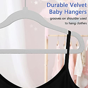 GoodtoU Kids Hangers Velvet 50 Pack Baby Hangers for Closet Non Slip Childrens Infant Hangers Grey