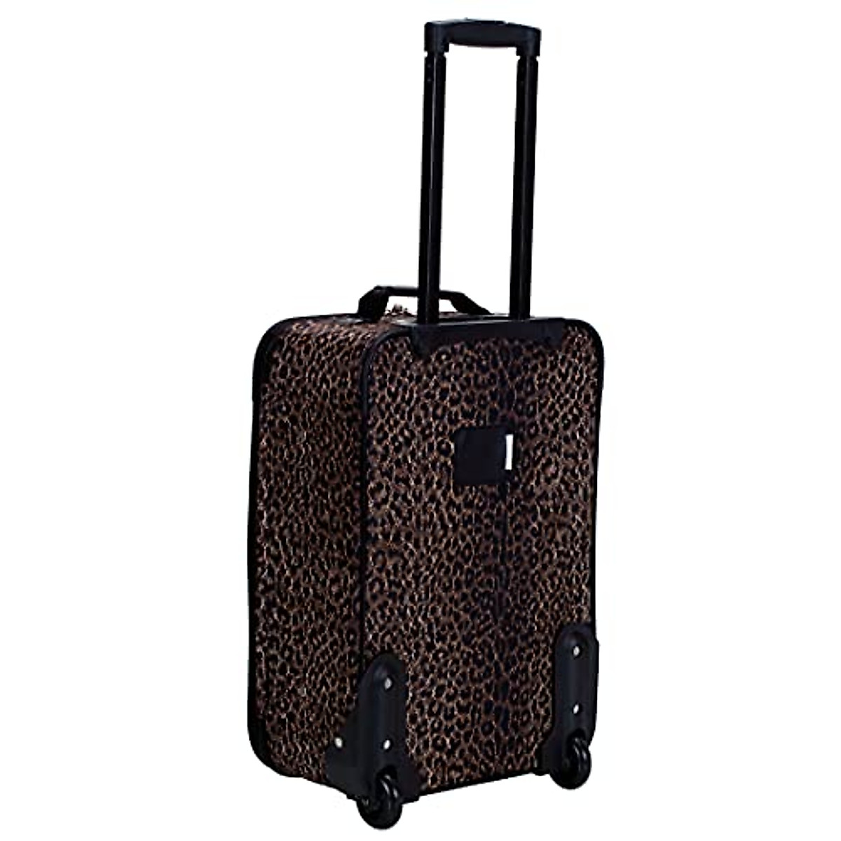 Rockland Vara Softside 3-Piece Upright Luggage Set, Expandable,Lightweight,Telescopic Handle,Wheel, Leopard, (20/22/28)
