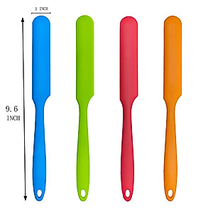 zYoung 4 Pcs Silicone Spatula Set Heat Resistant Cake Cream Butter Spatulas Mixing Batter Scraper Non-Stick Flexible Baking Cooking Tool