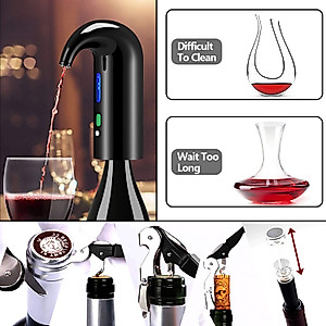 Electric Wine Aerator Gifts Electric Wine Pourer and Wine Dispenser Pump, Multi-Smart Automatic Filter Wine Dispenser with USB Rechargeable for Mother's Day Gifts, Travel, Home and Bar