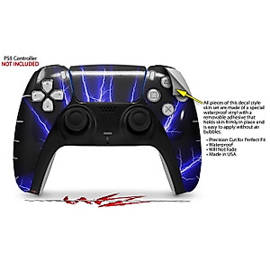 WraptorSkinz Skin Wrap compatible with Sony PS5 DualSense Controller Lightning Blue (CONTROLLER NOT INCLUDED)
