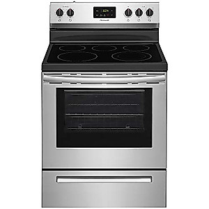 Frigidaire FCRE3052AS 30" Freestanding Electric Range with 5.3 cu. ft. Capacity Quick Boil Store-More Storage Drawer and SpaceWise Expandable Elements in Stainless Steel