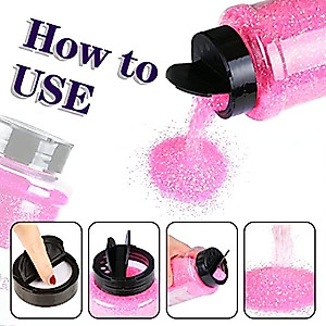 TORC Iridescent Hot Pink Chunky Glitter 1 Pound 16 OZ Glitter for Resin Crafts Tumblers Cosmetic Makeup Nail Art Festival Decoration