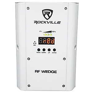 2 Rockville RF Wedge White RGBWA+UV Battery Wireless DMX DJ Up Lights+RF Remotes