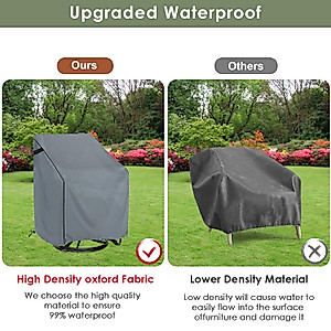 Guozixin Furniture Covers Chair Covers Waterproof Outdoor Furniture ，Waterproof Outdoor Lawn Patio Furniture Covers Fits up to39.25" W x 37.5" D x 38.5" H, 2 Pack, Grey.