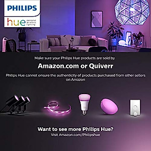 Philips Hue White and Color Ambiance LED Smart Light Bulb Starter Kit, 3 A19 Smart Bulbs & 1 Hue Hub (Works with Alexa, Apple HomeKit & Google Assistant)