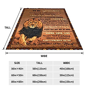 AJIIUSV Grandson Gifts Blanket from Grandma Grandpa Birthday Gifts for Grandson Throw Blankets to Grandson from Grandparents Thanksgiving Valentines Day Graduation Gifts 50"x60"