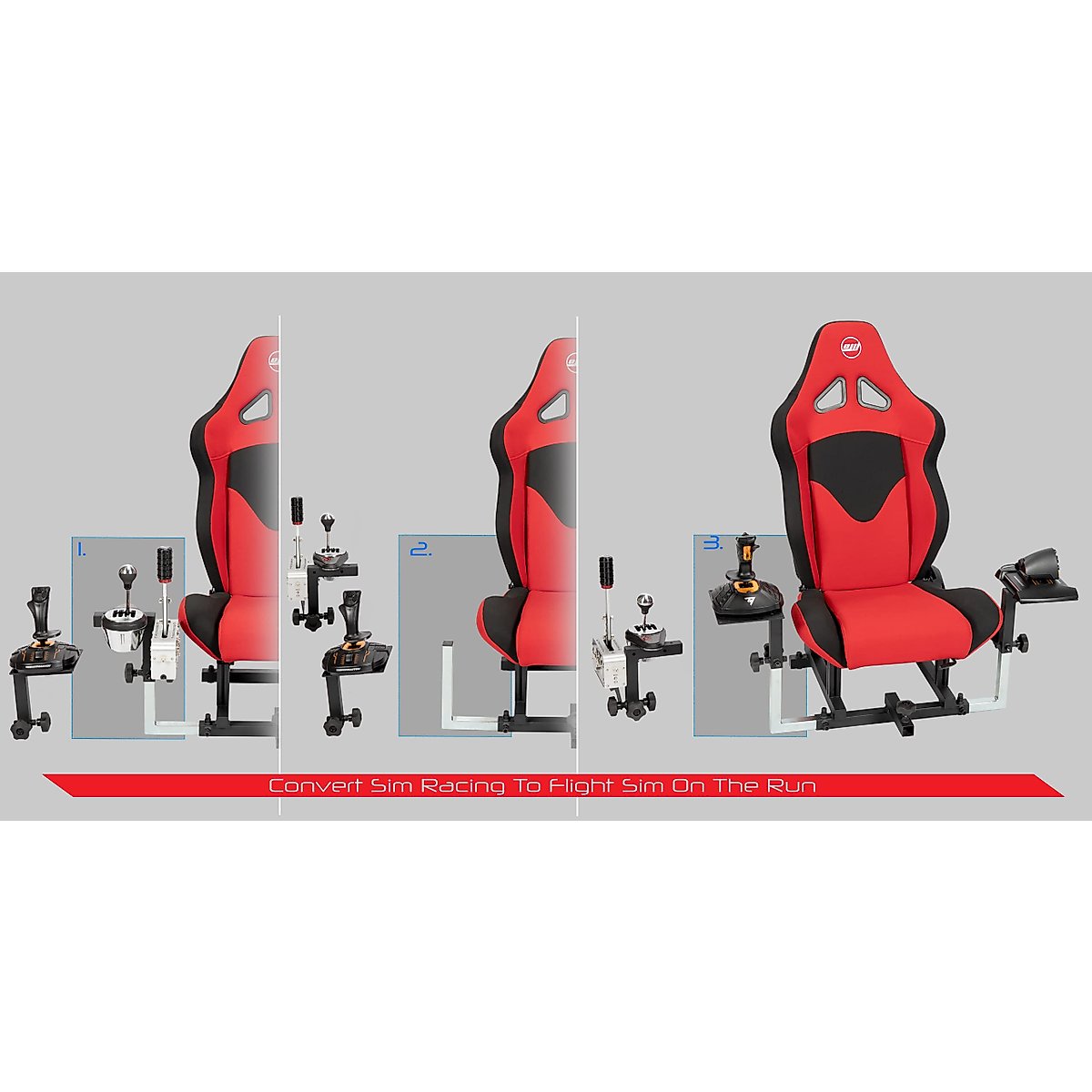 OpenWheeler | Configuration 1 | Flight Simulator HOTAS Add-on Kit. Fits Thrustmaster T.Flight One / 4, T16000M, Airbus, Logitech X56, X52, X52Pro, VKB Gladiator, CH Products, Hori