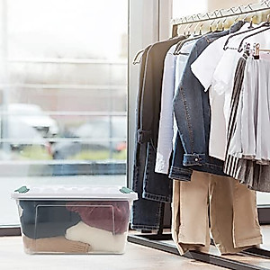 Uumitty 4-Pack 35 Quart Large Plastic Storage Boxes, Clear Storage Latches Bins with Lid