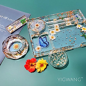 5 PCS Resin Tray Molds and Resin Grinder Mold for Grind and Storage, Large Resin Molds Silicone Molds for Resin, DIY Resin Epoxy Kit