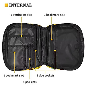 Coloranimal Sunflower Bible Book Covers Church Bags Bible Protective with Handle Zippered Pocket Black Cats Carrying Book Bible Holder Accessories Organizer Case Tote Bags for Women Girls