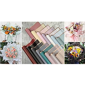 JOSON 30 Sheets /15 Colors Waterproof Gold Edge Flower Wrapping Paper,Florist Bouquet Supplies,DIY Crafts,Gift Packaging or Gift Box Packaging, 23x23Inch