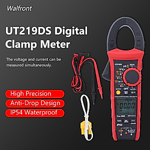 UT219DS Digital Clamp Meter 6000 Counts LCD Clamp Meter Voltage Current Resistance Tester Used to Measure Current Voltage Temperature Capacitance Resistance Diodes