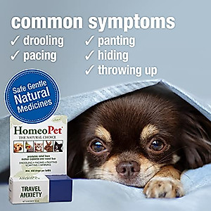 HomeoPet Travel Anxiety, Calming Relief for Dogs, Cats, and Other Small Animals, 15 Milliliters