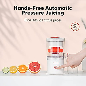EASEHOLD Electric Citrus Juicer, Portable Juicer Rechargeable with 2 Juicer Cones and USB, Orange Juice Squeezer for Lemon, Lime, Grapefruit - Automatic Electric Fruit Juicer Machine Hands-Free, 1-Button Easy Press