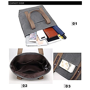 Eamom large vintage bags for women canvas tote bag with zipper shoulder purses and handbags (Green)