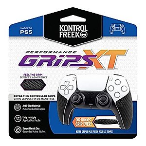 KontrolFreek Performance Grips for Playstation 5 (PS5) Controller (Nightfall Black XT (Extra-Thin))