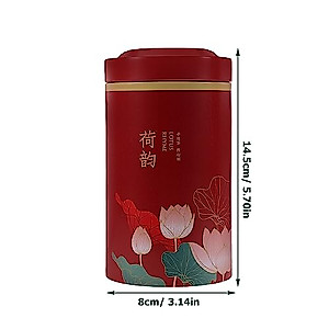 UPKOCH Tea Tin Canister Metal Sealed Coffee Jar with Lid Airtight Tea Container Loose Tea Storage Box Vintage Tinplate Candy Holder for Chocolate Sugar Red