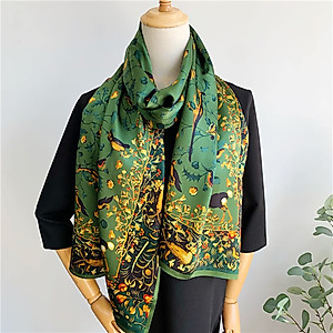 SUNMISILK 100% Mulberry Silk Scarfs for Women Floral Print Satin Long Scarf for Headscarf Hair Wraps Shawl with Gift Packed (Lxsl04)