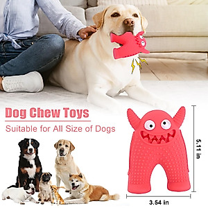 MADDEMCUTE Squeaky Dog Toys for Aggressive Chewers,Durable Interactive Dog Chew Toy for Small Dogs,Natural Rubber Teeth Cleaning Puppy Treat Toys(Pink)