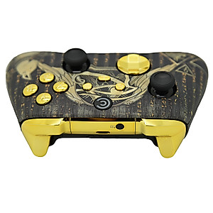 Designer Series Custom Wireless Controller for PC, Windows, Series X/S & One - Multiple Designs Available (Weeds & Green Chrome Inserts)