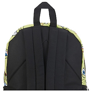 Spongebob Squarepants Allover Print Backpack - Spongebob Squarepants Allover Backpack Set - Spongebob, Squidward, Patrick and Mr. Krabs (Yellow Allover)