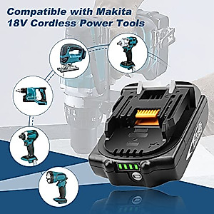 2-Pack 3.0Ah 18 Volt BL1830B Battery Replacement for Makita 18V Battery Lithium ion BL1815 BL1815N BL1820 BL1820B BL1830 BL1840 BL1840B BL1850 BL1840B BL1860 BL1840B with LED Indicator