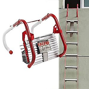 FGQCBBYC Emergency Safety Ladders, Portable Window Escape Ladder Fire 2-6 Story Homes, Antislip-rungs Rescue Ladder for Indoor or Outdoor Tree House, Playground,4M/13FT