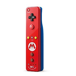 Nintendo Wireless Motion Sensor Wii Remote MotionPlus Mario Edition - for Nintendo Wii and Wii U, Red (Renewed)