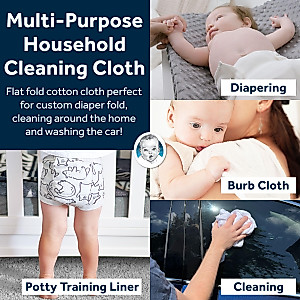 Gerber Prefold Gauze Diaper, White, 5 Count