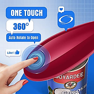 Electric Can Opener, Open Cans with Only One Push of A Button - Ergonomic, Smooth No Sharp Edges Can Opener for any Size Can, Hand Free Can Opener, Best Kitchen Gadget for Chefs, Arthritis and Seniors