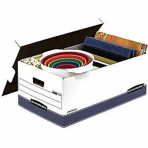 Bankers Box Fellowes 00702 Store/File Medium-Duty Storage Boxes with Lift-Off Lid, Legal, 12 Pack (00702)