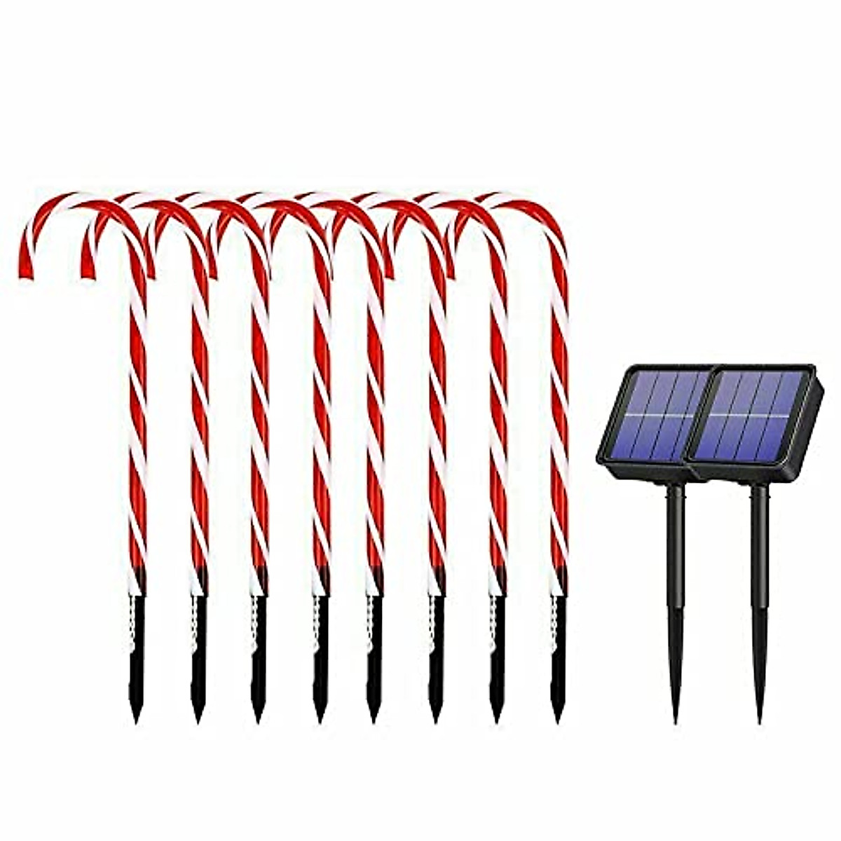 Christmas Candy Cane Lights,Solar Christmas Light， Christmas Candy Cane Pathway Lights， Christmas Decoration for Home Garden， New Year Xmas Lawn Lights，4pcs