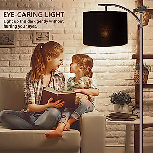 Yasorn Assembly Required Cylindrical Lamp Shade, Classic Modern Style Linen Fabric Lampshades for Table Lamps, Bedside Lamp, Floor Lamps and Chandeliers, Spider Fitter,13" x 13" x 7.8" (Black)